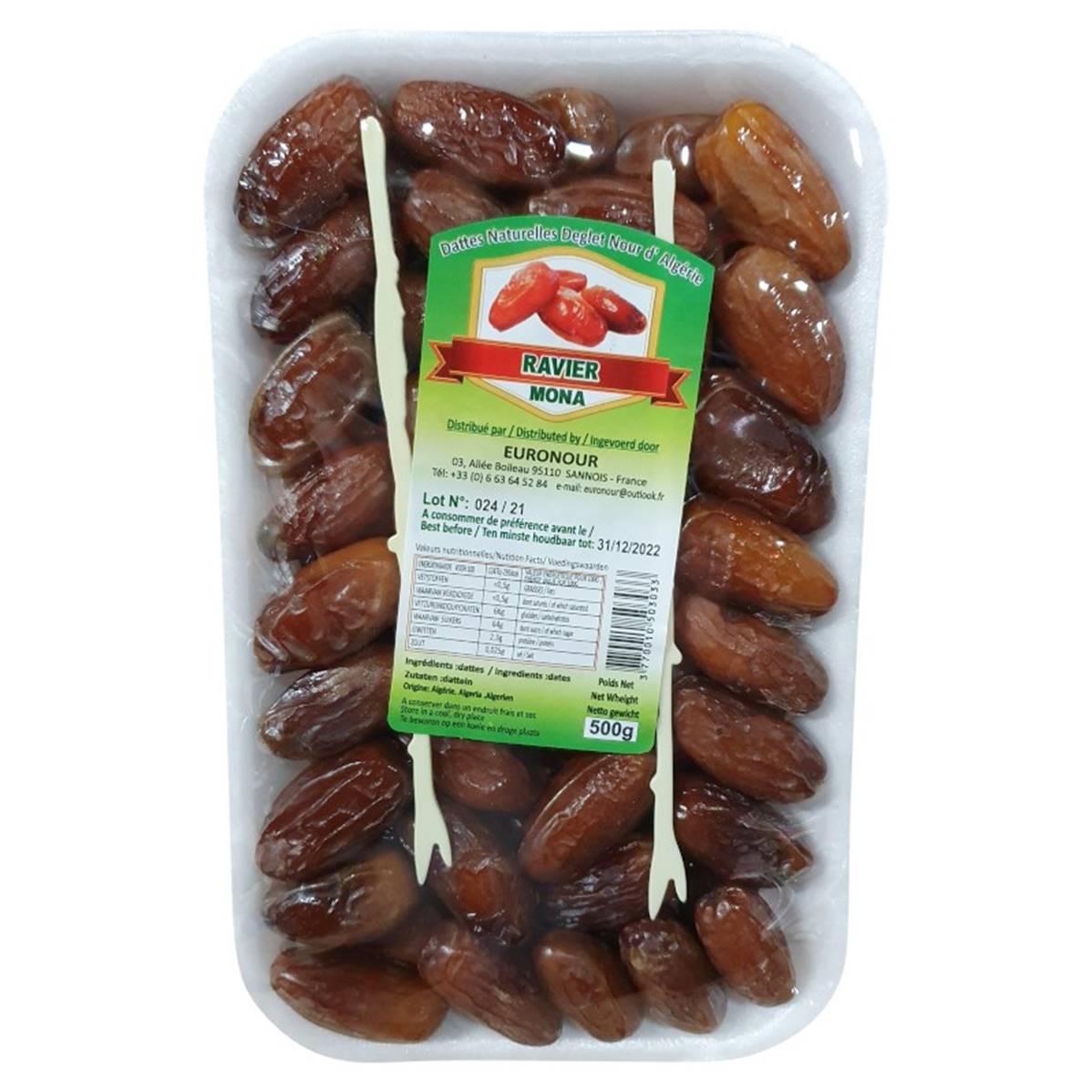 Vente en gros Dattes ravier | Carton de 12 x 500g - Panierexpresspro.fr